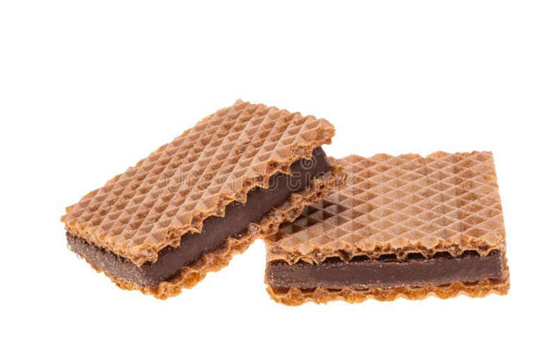Chocolate Square Wafers Isolated Stock Photo - Image of wafer, texture ...