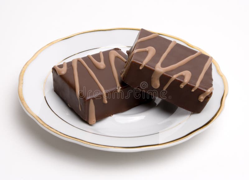 Chocolate Squares on a Saucer Stock Photo - Image of melting, fresh: 419468