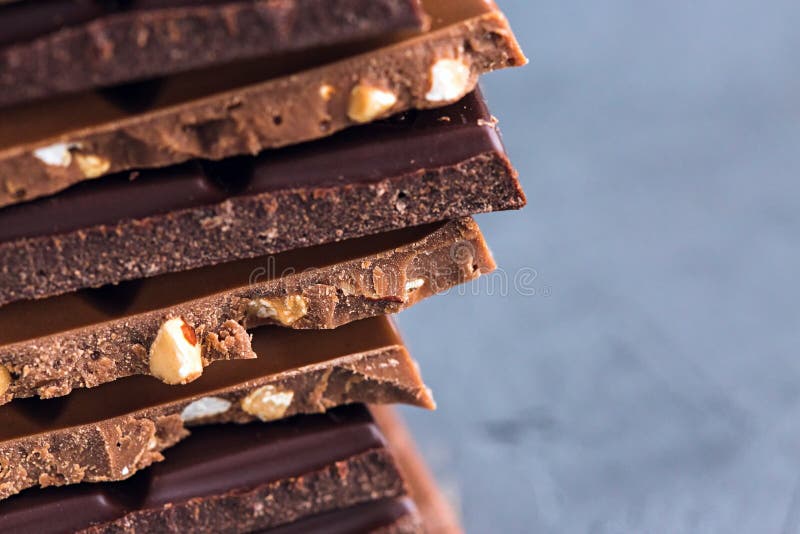 Chocolate Stack. Nut Chocolate Stock Photo - Image of cacao, caffeine ...