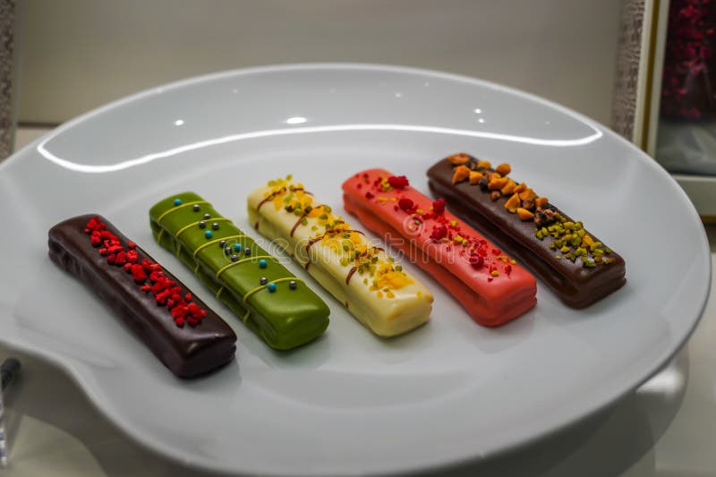 Chocolate Stick Pie Assortment in Japanese Confections Store Stock ...