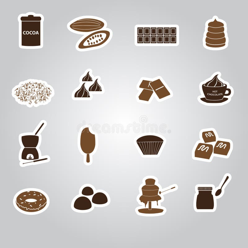 Chocolate Stickers Set Eps10 Stock Vector - Illustration of truffles ...