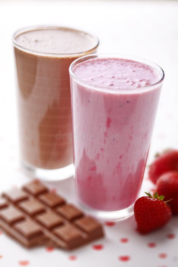 Chocolate and Strawberry Milkshake Stock Photo - Image of high ... Chocolate and Strawberry Milkshake Stock Photo - Image of high ...