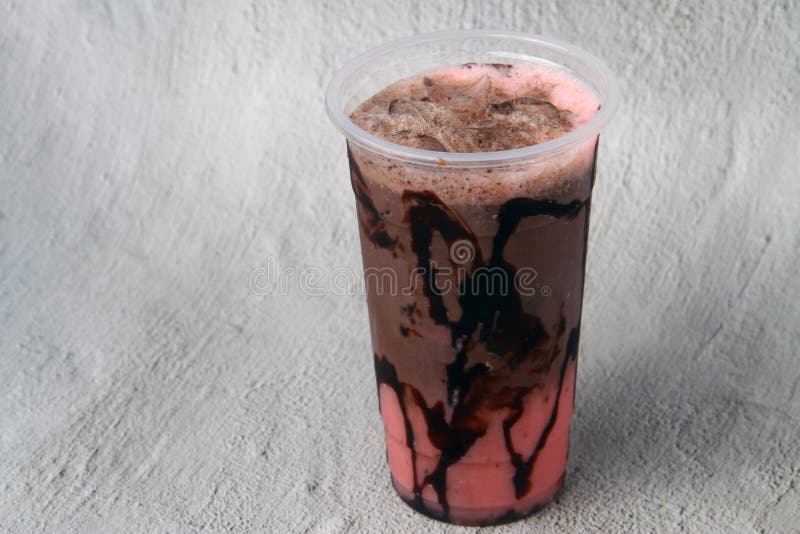Chocolate and Strawberry Milktea Drink Stock Image - Image of flavor ...