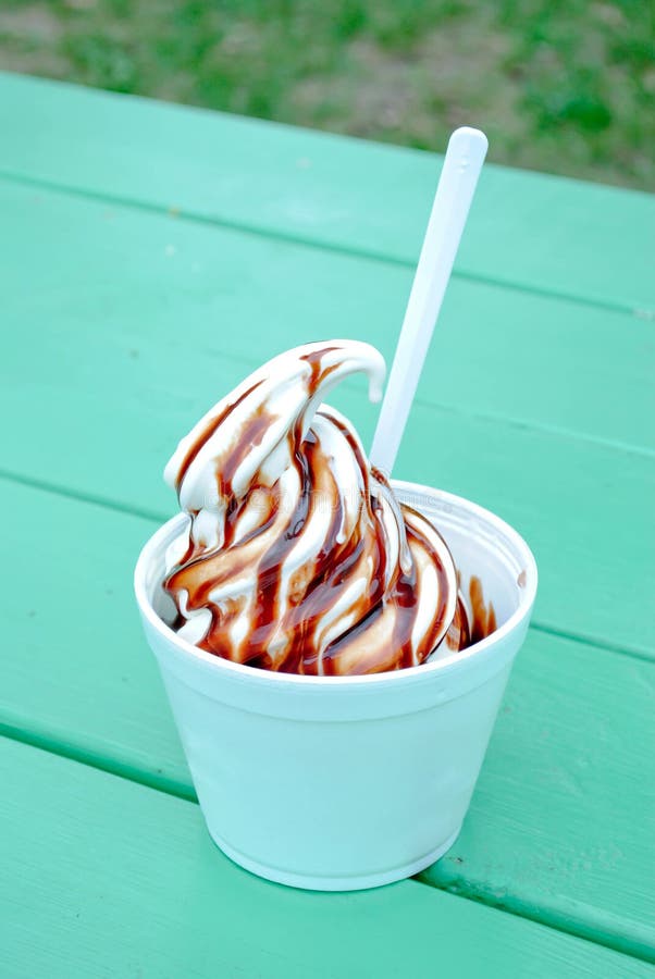 Chocolate Sundae stock photo. Image of green, table, serve - 26455864