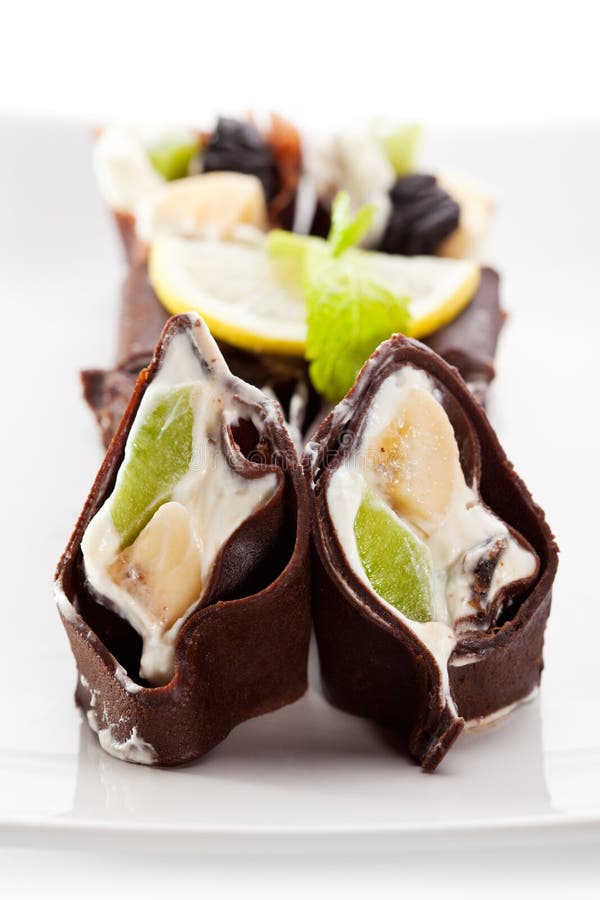 Chocolate Sushi Roll stock photo. Image of asian, lunch - 12134636