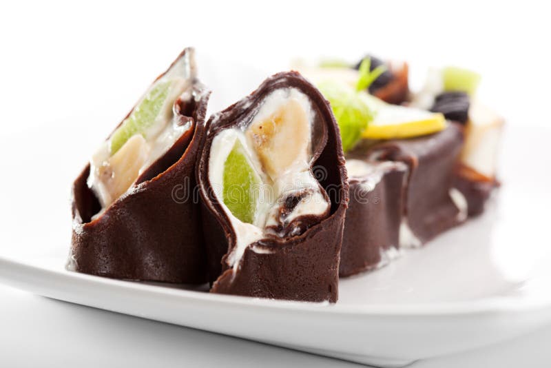 Chocolate Sushi Roll stock photo. Image of japan, meal - 11828910