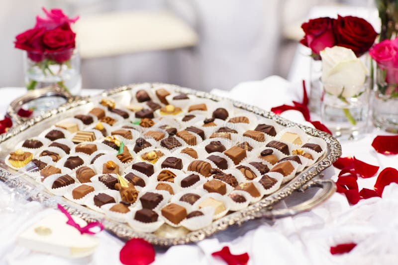 Chocolate Sweet Table on Wedding or Event Party Stock Photo - Image of ...
