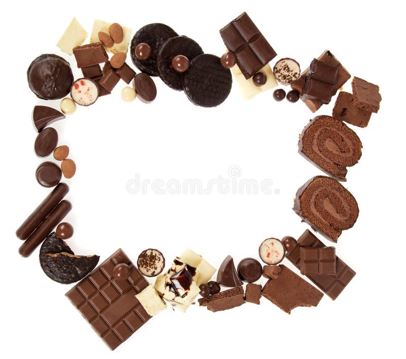 Frame from Chocolate Sweets Stock Photo - Image of black, chopped: 35309610