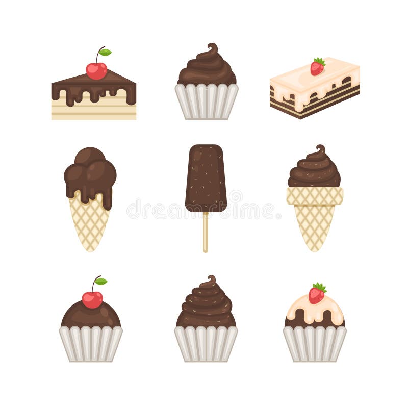Chocolate sweets icons stock vector. Illustration of biscuit - 68499361
