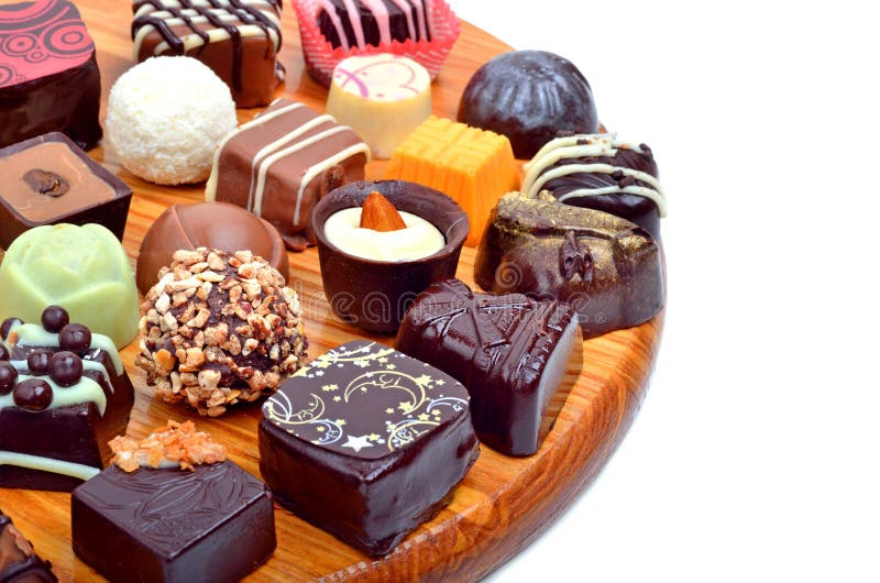 Chocolate Sweets Isolated on White Stock Photo - Image of praline ...