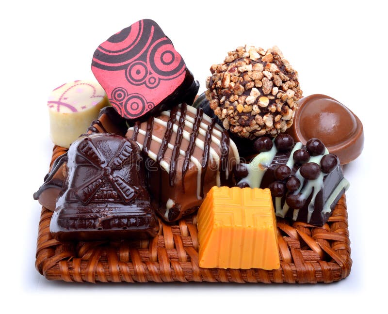 Chocolate Sweets Isolated on White Stock Photo - Image of temptation ...