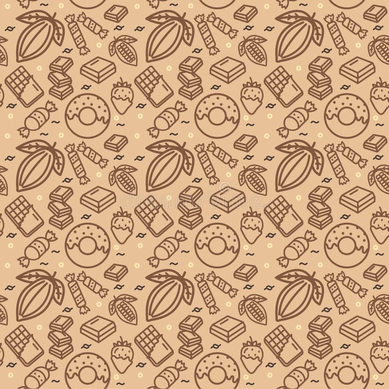 Food Sweets Coffee Shop Bakery Icon Fluent Design Seamless Pattern ...