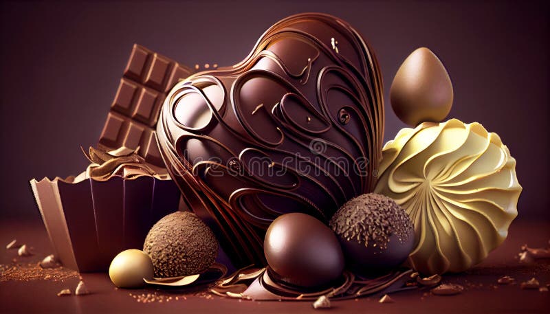 Chocolate Sweets on the Table, Holiday Treat Stock Illustration ...