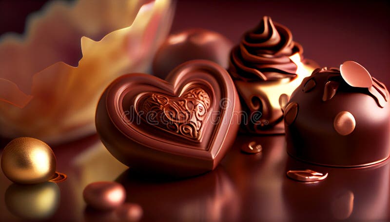 Chocolate Sweets on the Table, Holiday Treat Stock Illustration ...