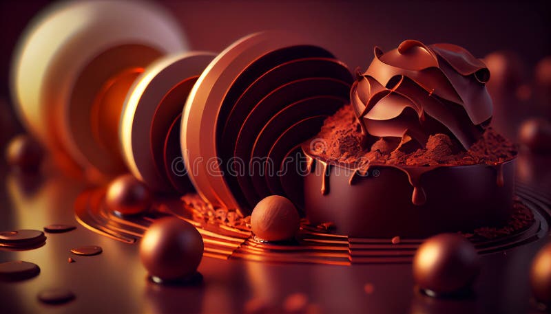 Chocolate Sweets on the Table, Holiday Treat Stock Illustration ...