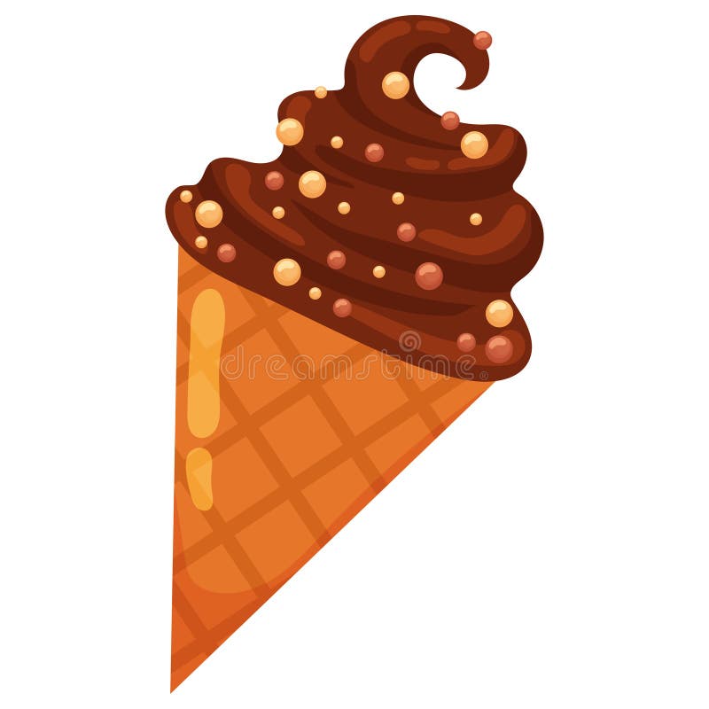 Chocolate Swirl Ice Cream. Vector Stock Vector - Illustration of summer ...