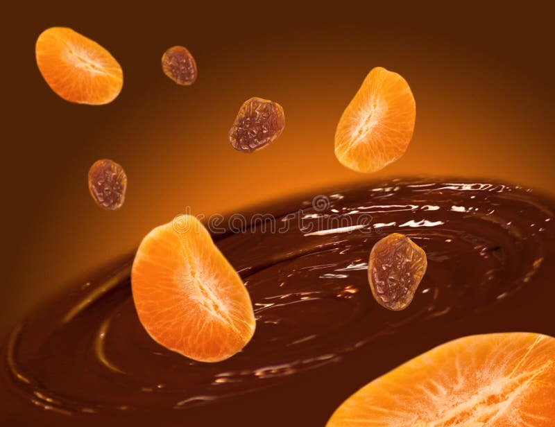 Chocolate Swirl with Oranges and Raisins Stock Image - Image of soft ...