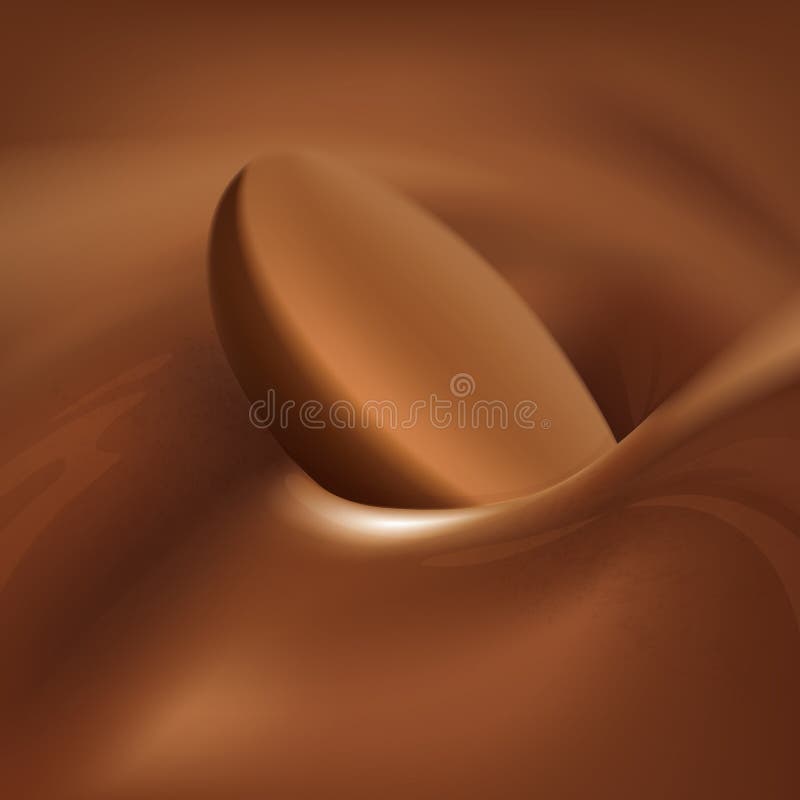 Chocolate Swirl with Chocolate Piece. Vector Illustration Decorative ...