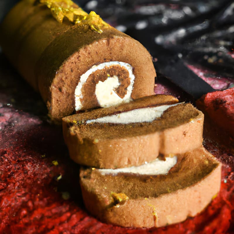 Chocolate Swiss Roll stock illustration. Illustration of buttercream ...