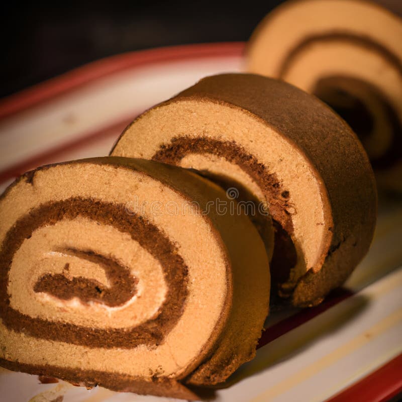 Chocolate Swiss Roll stock illustration. Illustration of buttercream ...