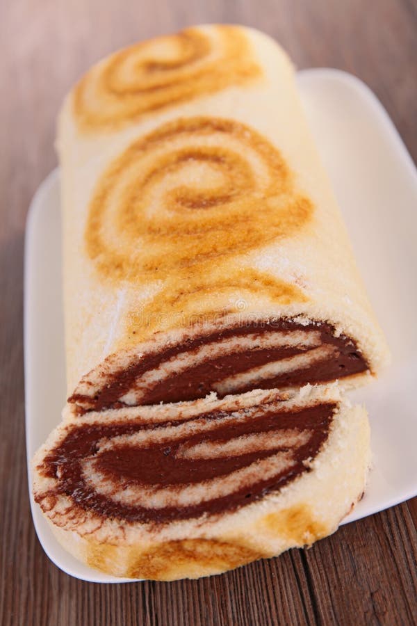Chocolate swiss roll stock photo. Image of celebration - 21229514