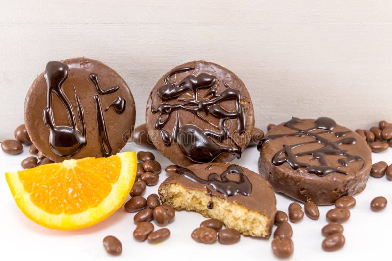 Chocolate syrup cookies stock image. Image of mousse - 70440363