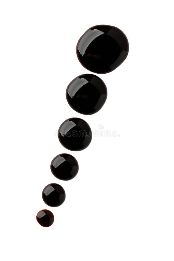 Chocolate Syrup Drops Isolated on White Background Stock Image - Image ...