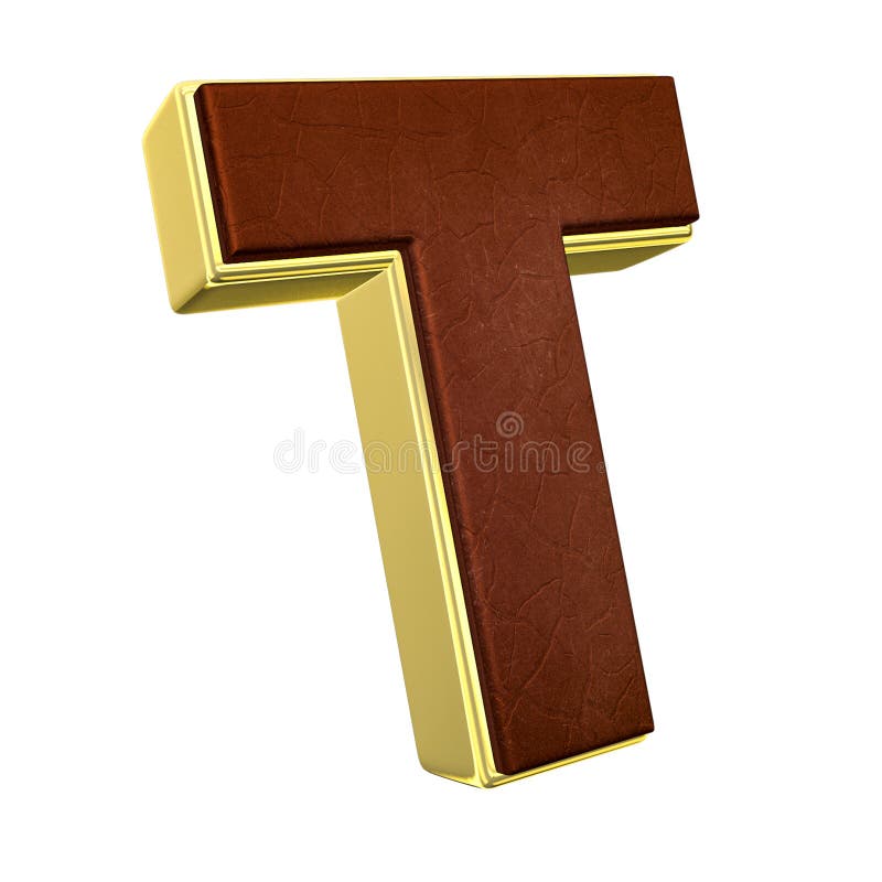 Chocolate T 3D Render with White Background Design Stock Illustration ...