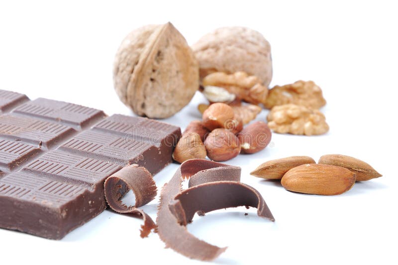 Chocolate, table, pieces stock photo. Image of hazelnut - 11295768