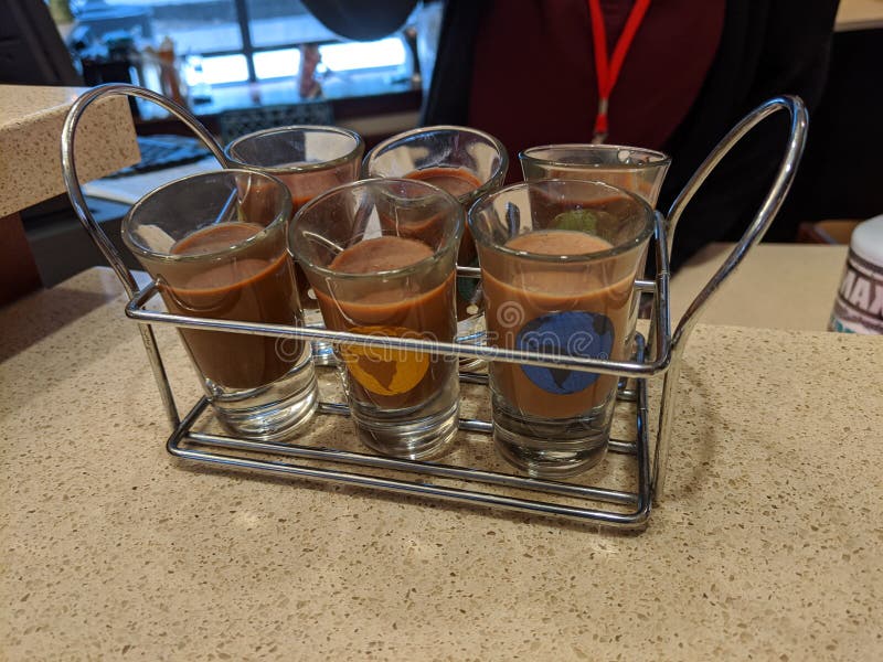 Chocolate tasting samples stock photo. Image of tableware - 218378296