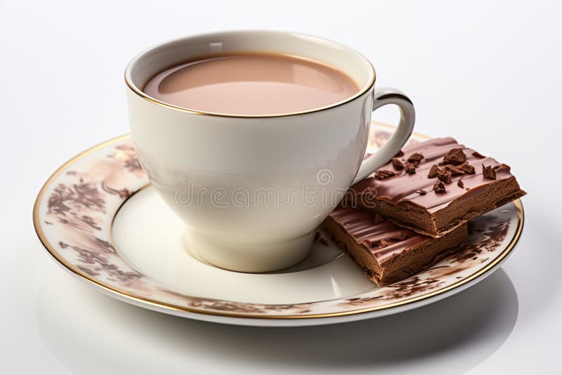 Chocolate Tea on White Background Stock Illustration - Illustration of ...
