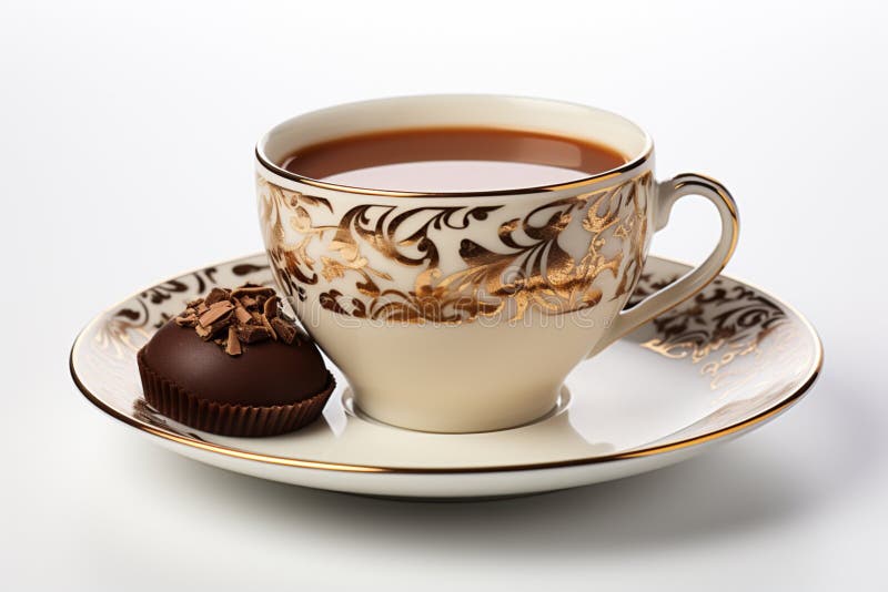 Chocolate Tea on White Background Stock Illustration - Illustration of ...