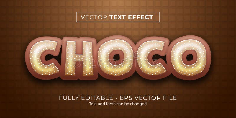 Chocolate Text Effect Editable Stock Vector - Illustration of typeface ...