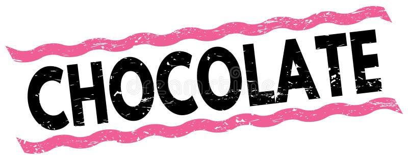 CHOCOLATE Text on Pink-black Lines Stamp Sign Stock Illustration ...