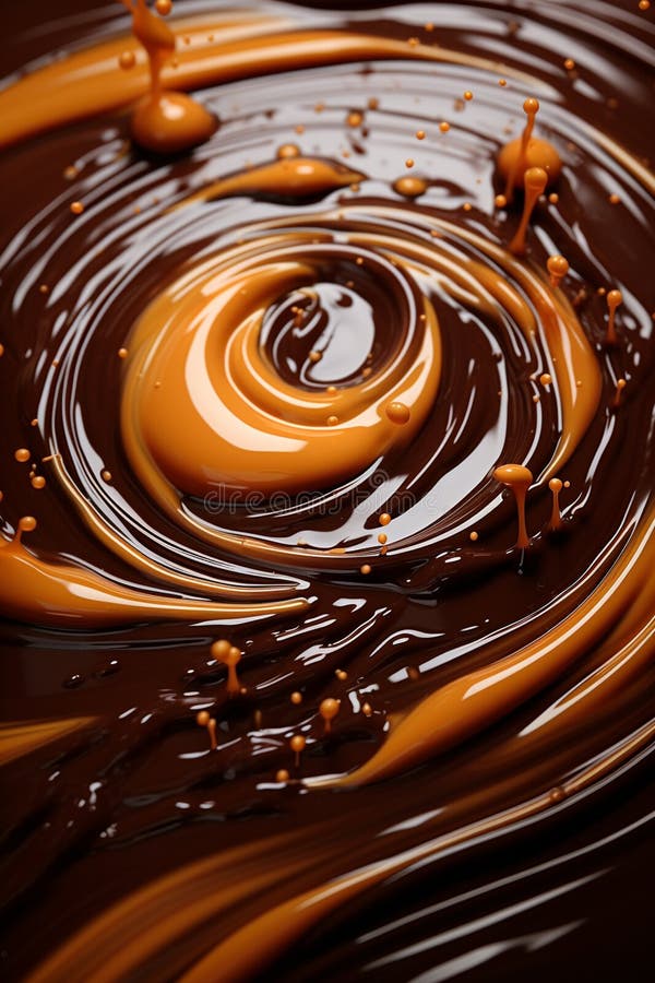 Chocolate Texture. Liquid Chocolate Close-up.Textured Dark Chocolate ...