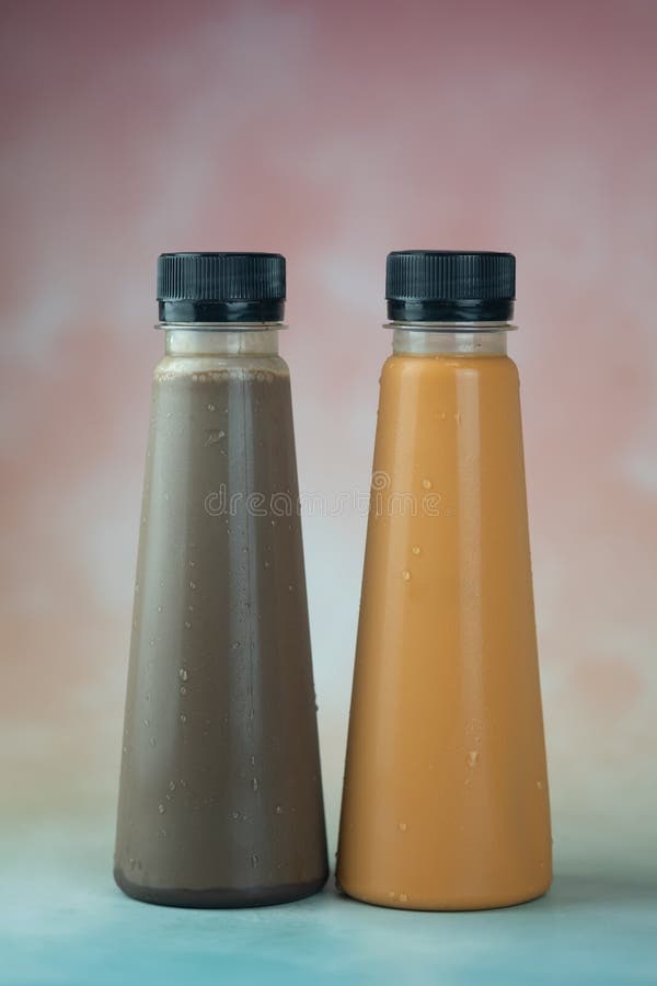 Thai Milk Tea Topping Cream Cheese in Glass Plastic Stock Image - Image ...