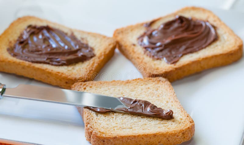 Chocolate Toast stock photo. Image of meal, morning, knife - 85320000