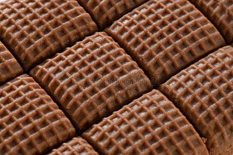 Chocolate Toffee Bar with Checkered Texture Close-up Stock Photo ...