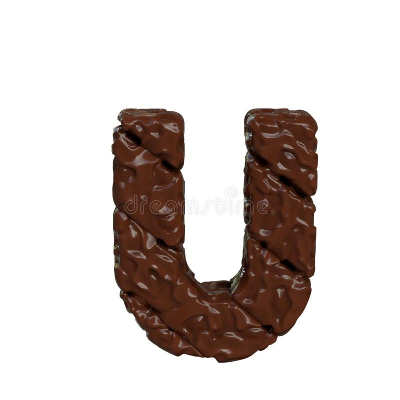Letter Made of Chocolate. 3d Letter U Stock Photo - Illustration of ...