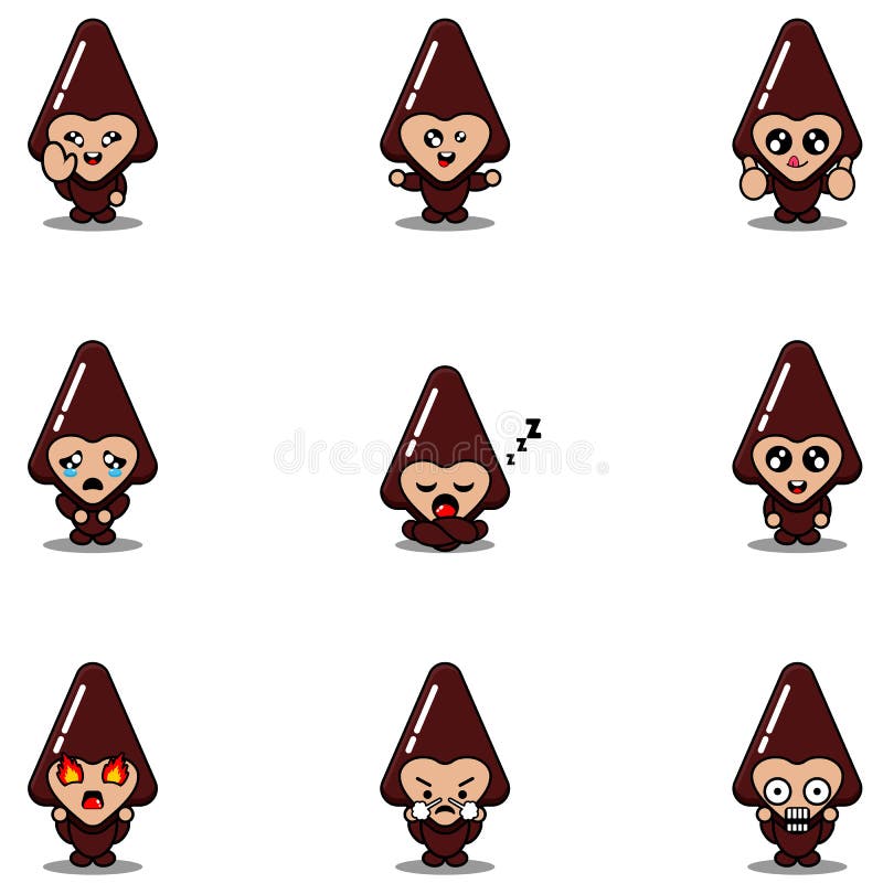 Chocolate Triangle Food Expression Bundle Set Stock Vector ...