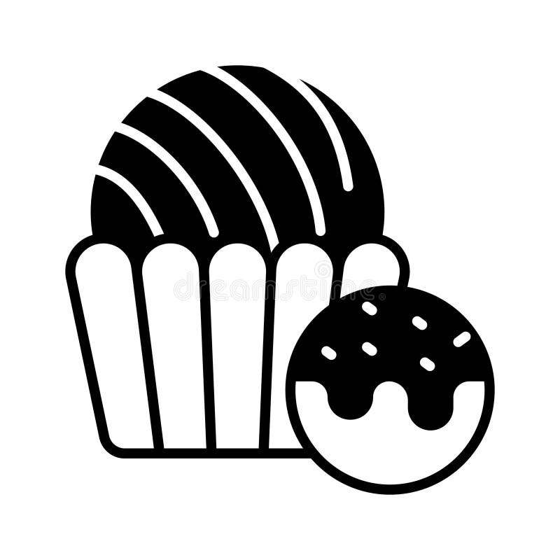 Chocolate Truffle Cake in Modern Flat Style, Premium Vector Stock ...