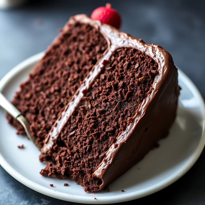 A Chocolate Truffle Cake with a Rich, Dense Texture Stock Illustration ...