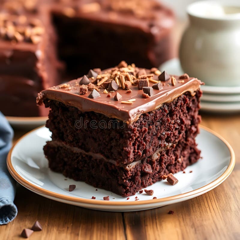A Chocolate Truffle Cake with a Rich, Dense Texture Stock Illustration ...
