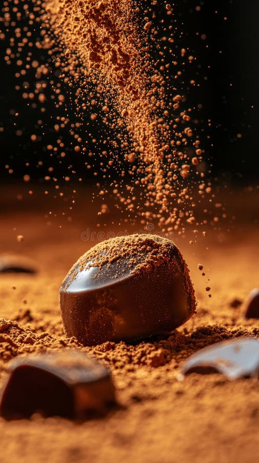 Chocolate Truffle with Cocoa Powder Dusting Stock Photo - Image of ...