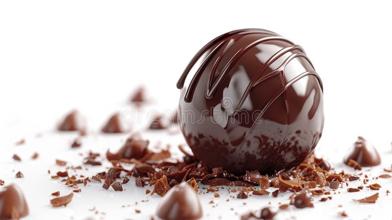 Chocolate Truffle on White Background Stock Illustration - Illustration ...