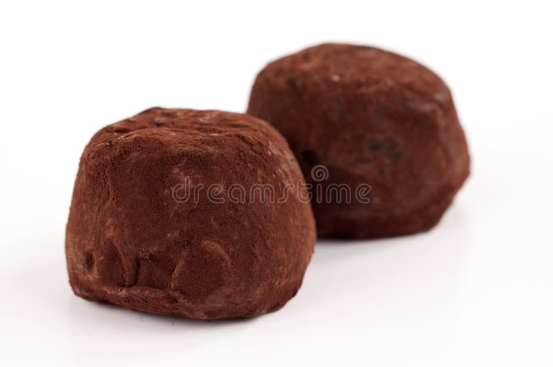 Two Chocolate Truffles stock image. Image of bonbon, romance - 3969427