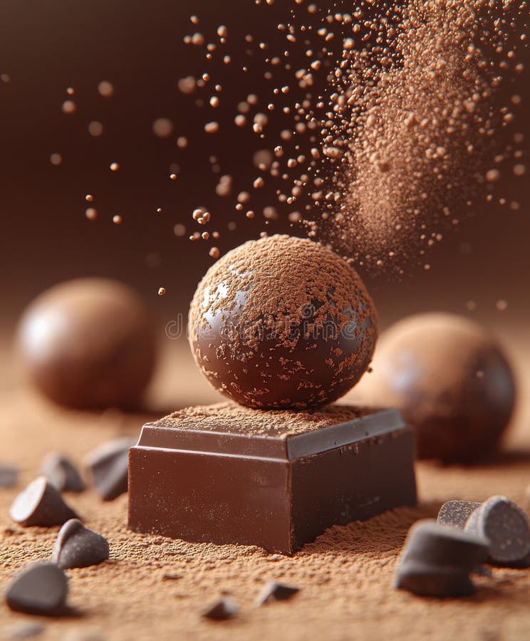 Chocolate Truffles with Cocoa Dust. Stock Illustration - Illustration ...