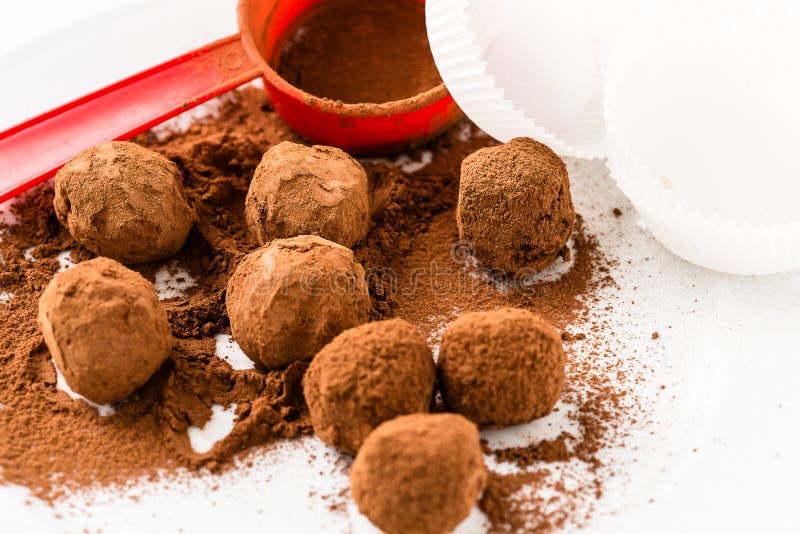 Chocolate Truffles. Handmade Chocolate Truffle Candies Stock Image ...