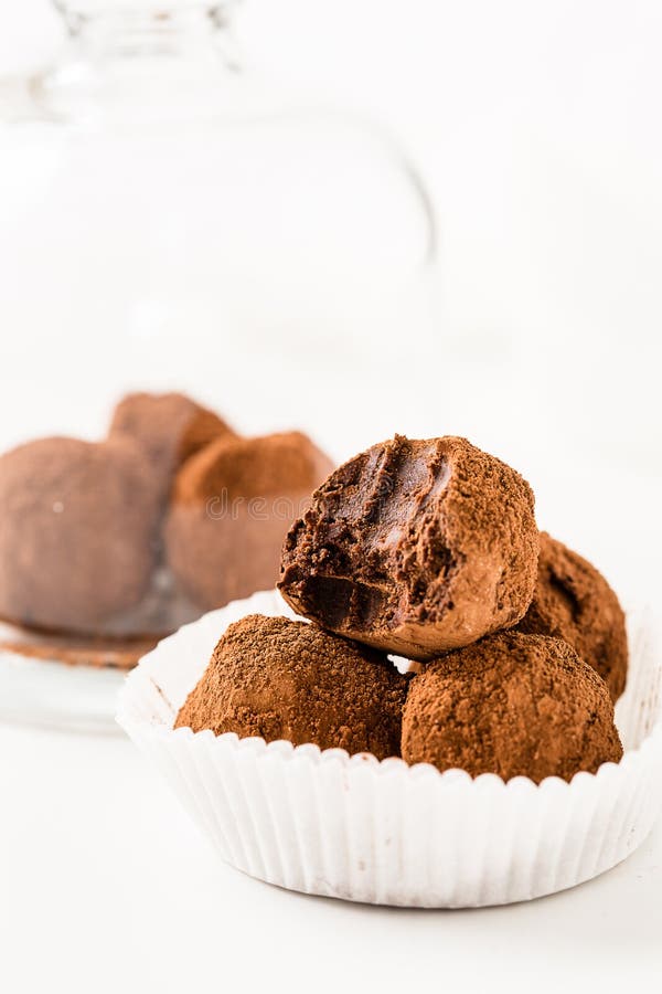 Chocolate Truffles. Handmade Chocolate Truffle Candies Stock Photo ...