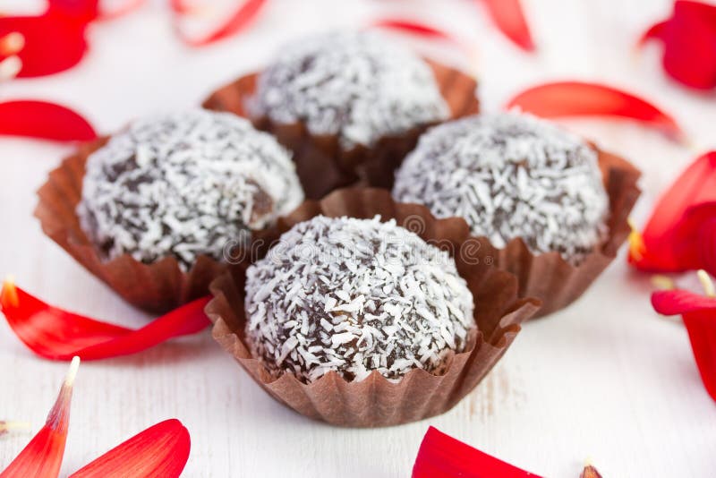 Chocolate Truffles on the Table Stock Image - Image of tasty, closeup ...
